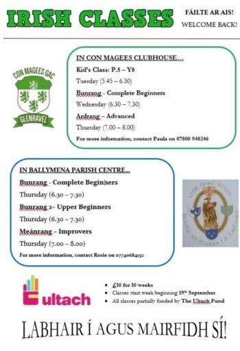 Con Magee's GAC: Irish Classes - Mary Queen of Peace Primary School ...